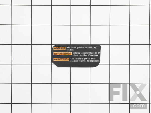 OEM Ryobi 089037007912 Outer Guard Warning Label - Fix.com